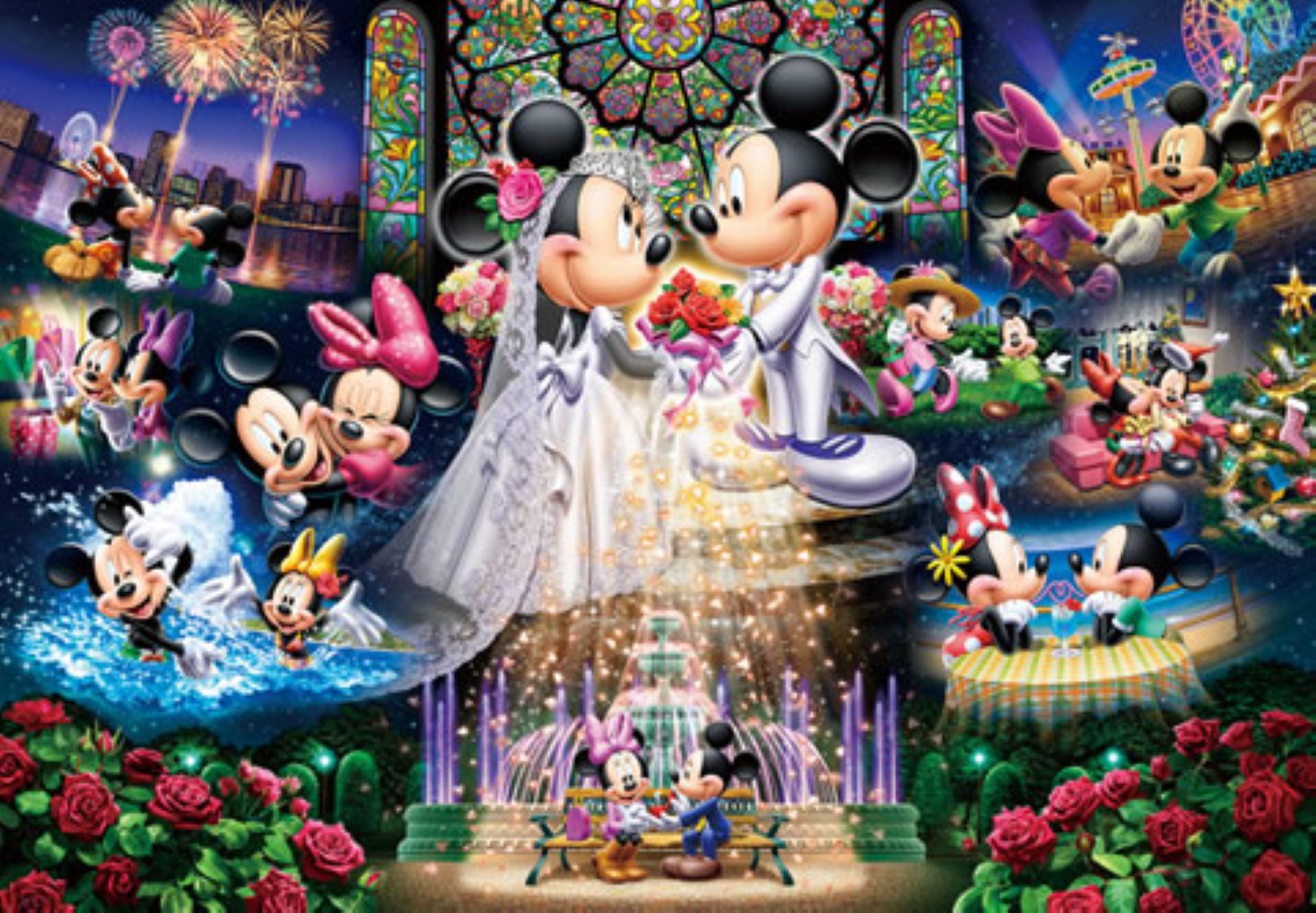 D-500-430 Tenyo Disney Mickey Minnie Mouse Church Wedding - JapanJigsawPuzzle.com